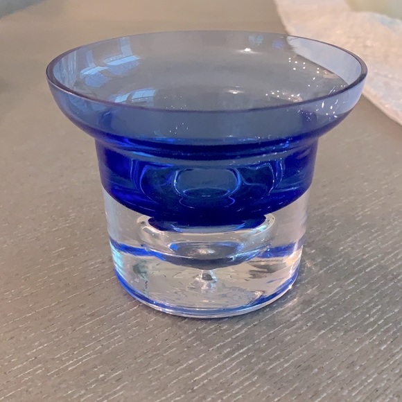 Krosno | Accents | Krosno Crystal Buble Cobalt Blue Candle Holder ...